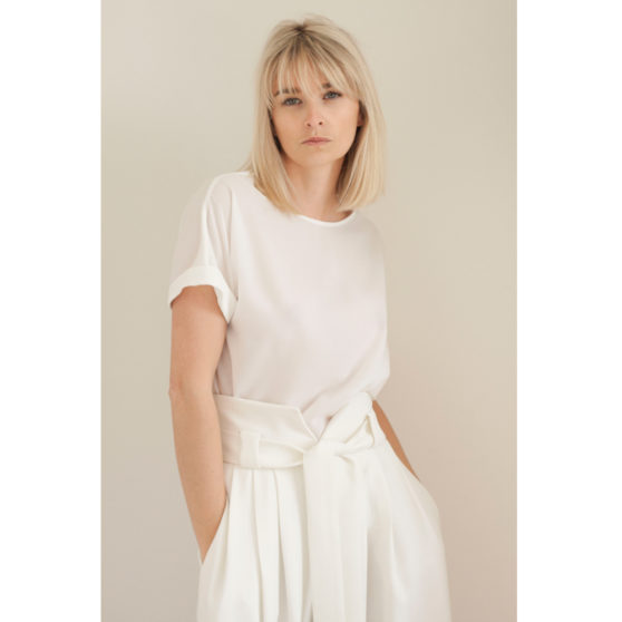 Pantalon blanc de mariée Aimée - By Romance Pivoines and love